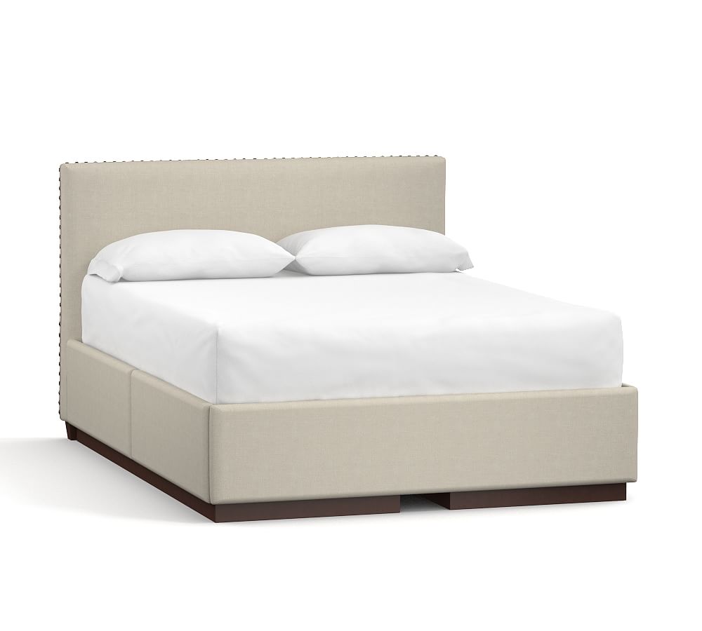 Raleigh Square Upholstered Low Storage Platform Bed | Pottery Barn