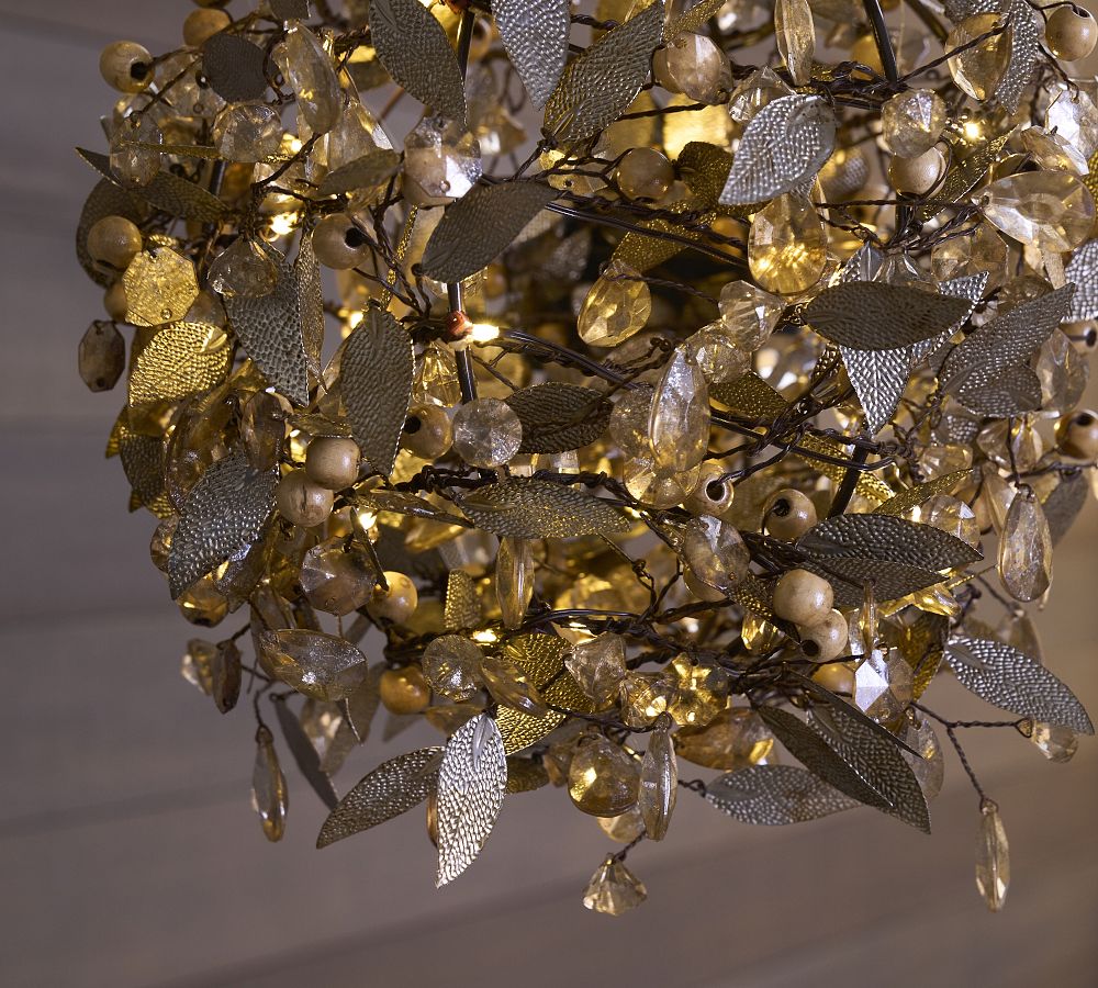 Lit Rustic Leaf Orb | Pottery Barn