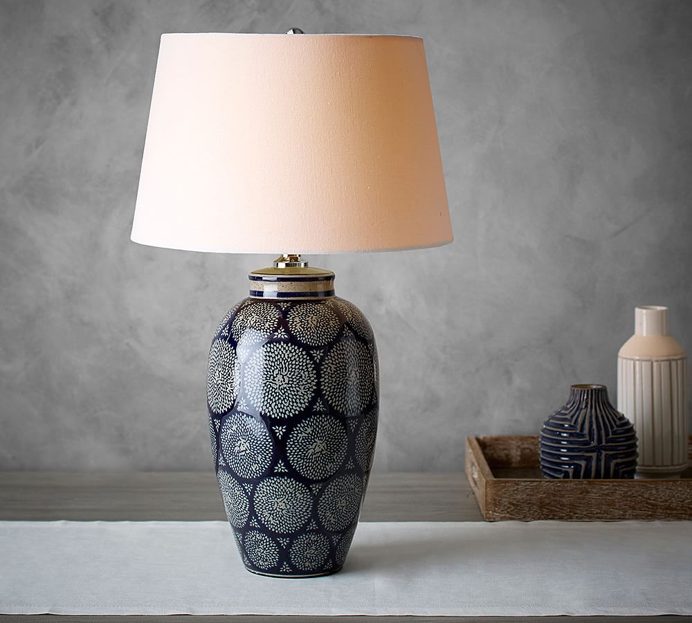 Langley Ceramic Pattern Lamp | Pottery Barn
