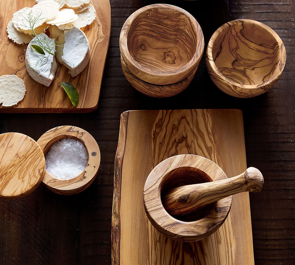 Olive Wood Salt Cellar | Pottery Barn