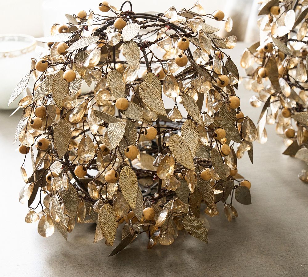 Lit Rustic Leaf Orb | Pottery Barn