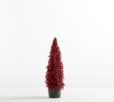 Faux Potted Berry Cluster Cone Trees | Pottery Barn