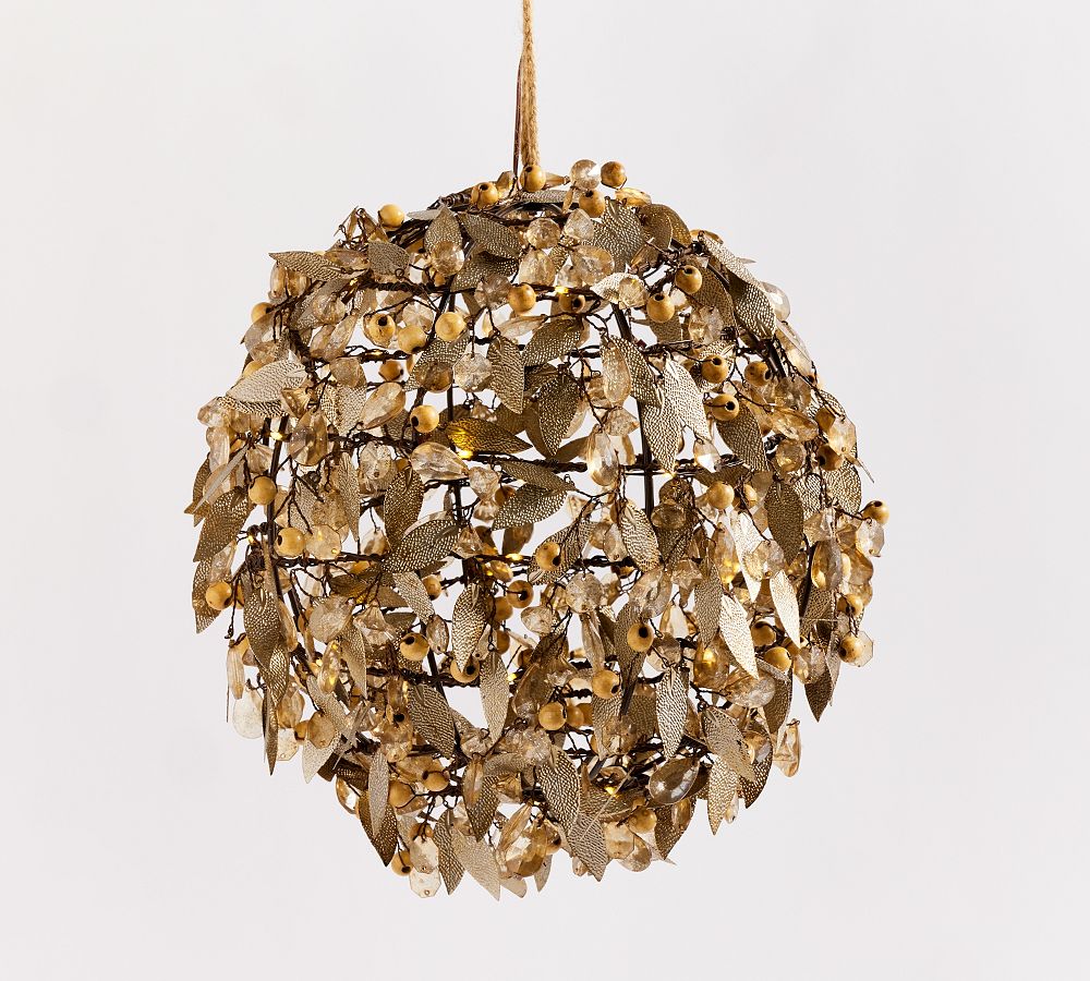 Lit Rustic Leaf Orb | Pottery Barn