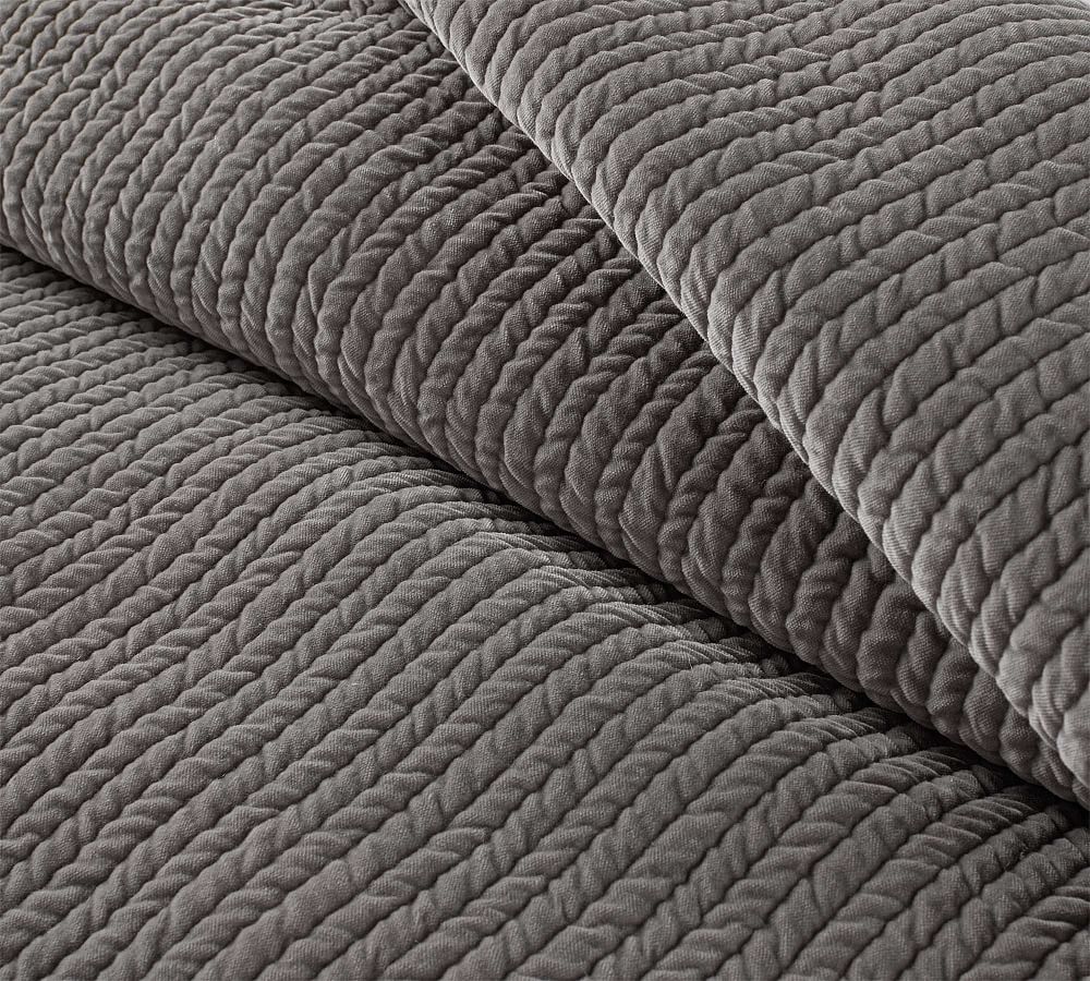 Velvet Channel Quilt | Pottery Barn