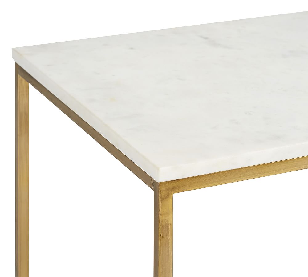 Delaney Rectangular Marble Coffee Table | Pottery Barn