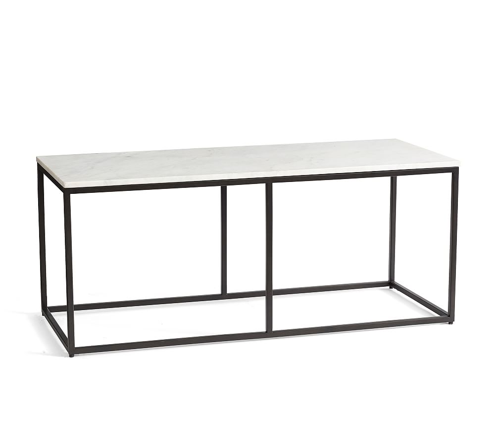 Delaney Rectangular Marble Coffee Table | Pottery Barn