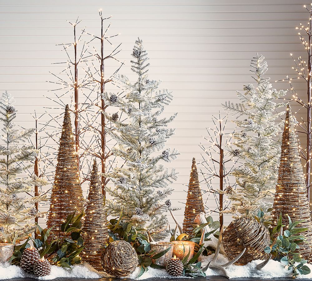 Lit Outdoor Twinkling Twig Tree | Pottery Barn