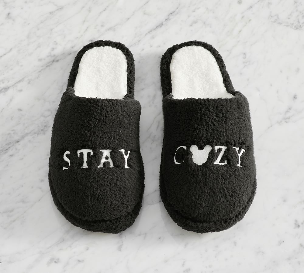 Disney Mickey Mouse Embroidered Slippers | Pottery Barn