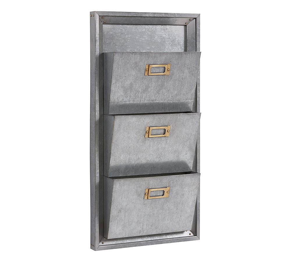 Galvanized System 3-Tier Letter File Bin | Pottery Barn