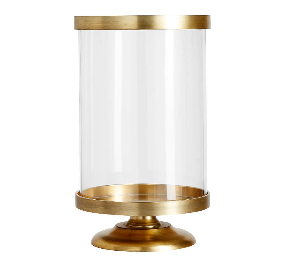 Chester Brushed Brass Hurricane | Candle Holder | Pottery Barn