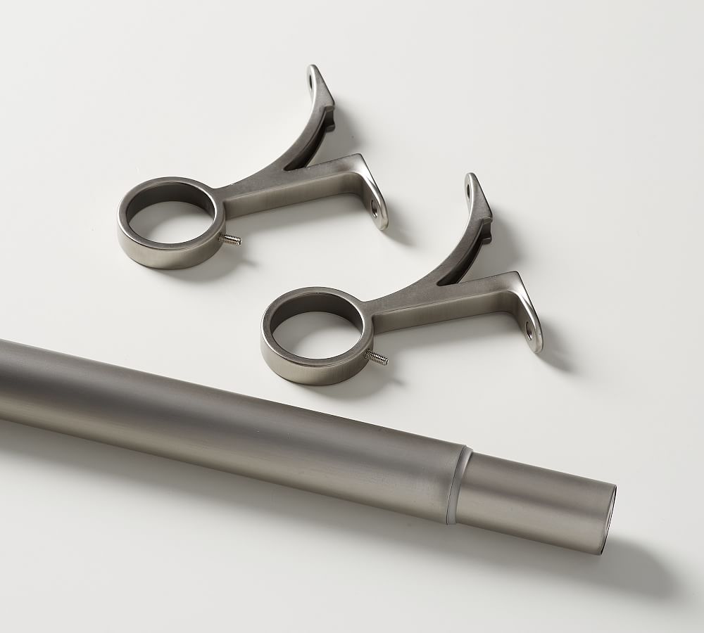 Pewter Curtain Rod & Wall Bracket | Pottery Barn