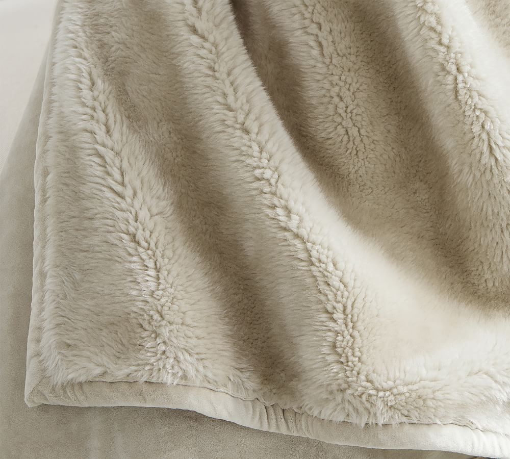 Faux Fur Shearling Throw Blanket | Pottery Barn