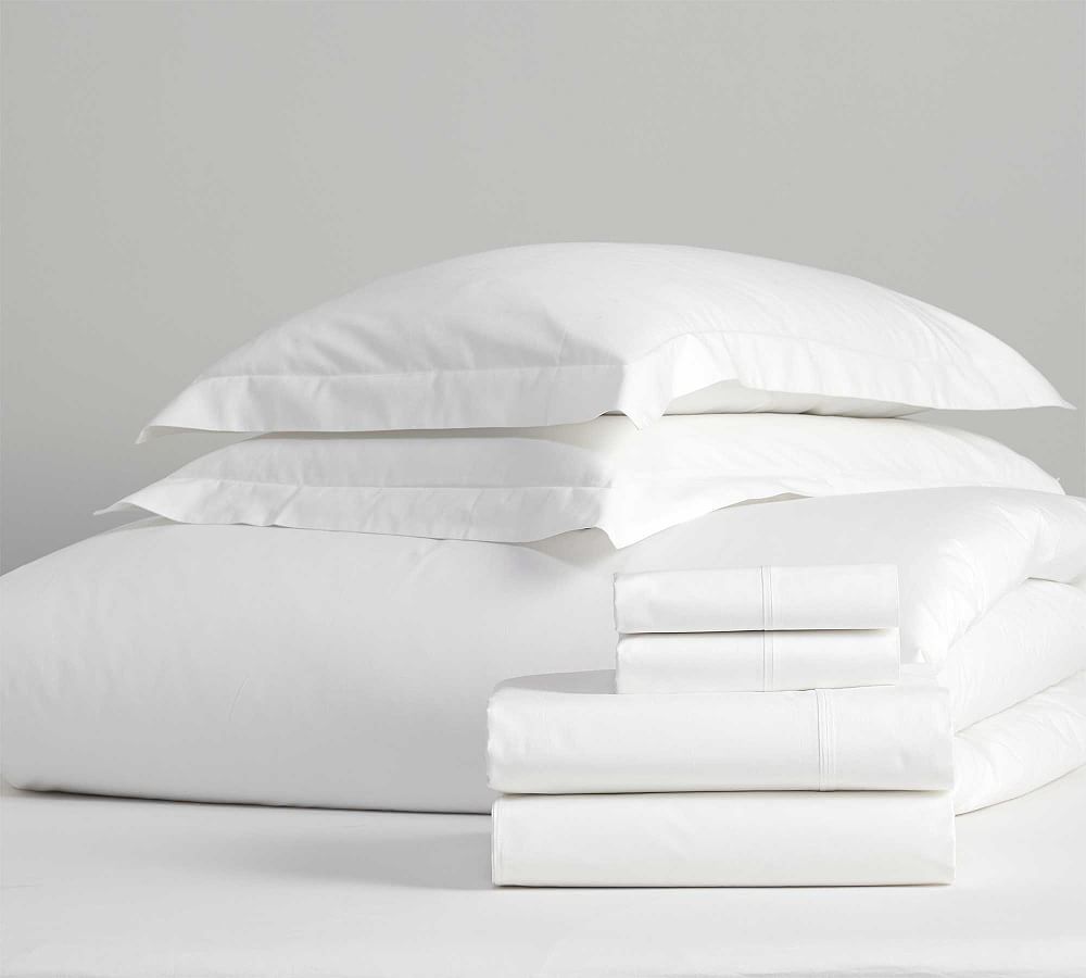 700-Thread-Count Cotton Solid Duvet Cover Set | Pottery Barn