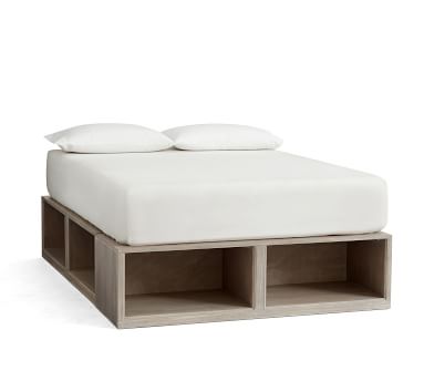 Stratton Storage Platform Bed with Baskets | Wooden Beds | Pottery Barn