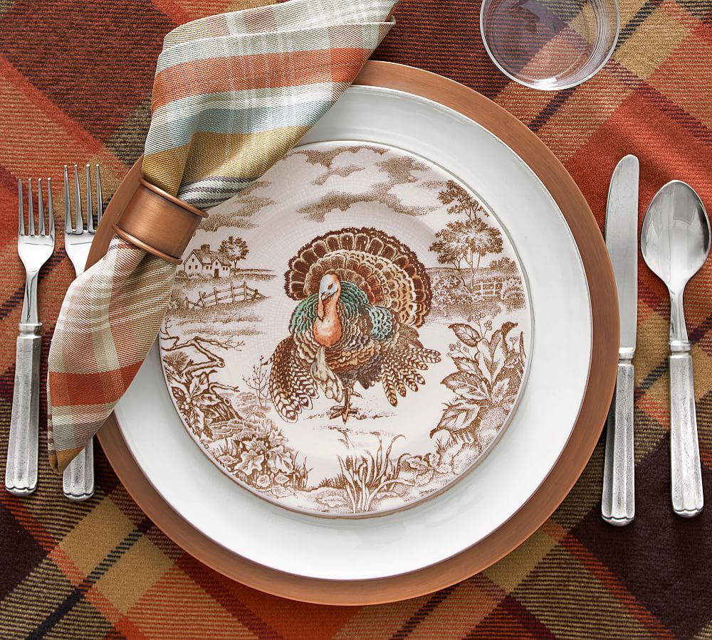 Traditional Turkey Salad Plate, Set of 4 | Pottery Barn