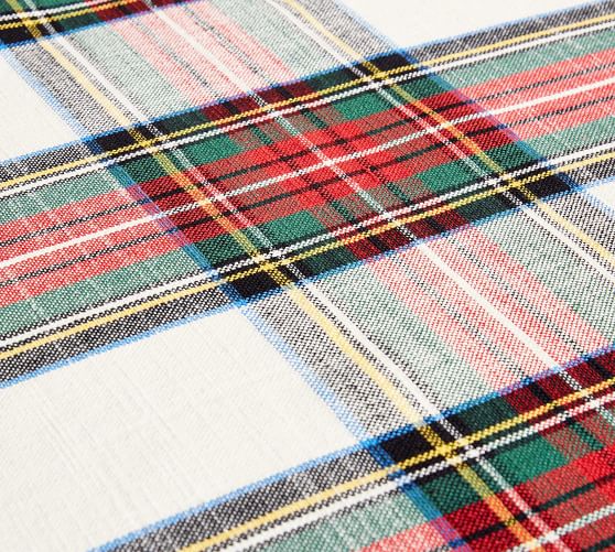Stewart Plaid Cotton Table Throw | Pottery Barn