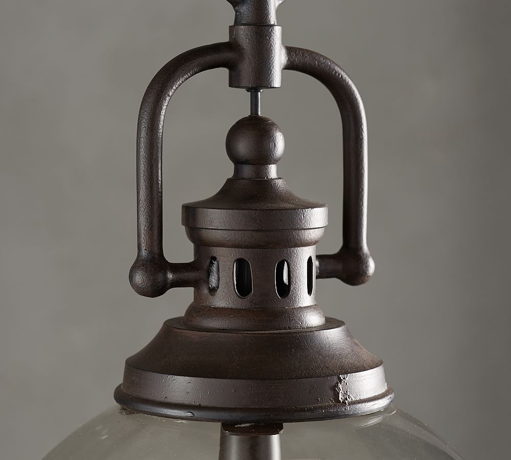 Duke Oversized Recycled Glass & Metal Pendant | Pottery Barn