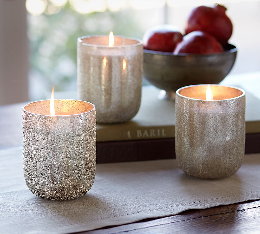 Textured Silver Scented Candle Pot | Pottery Barn