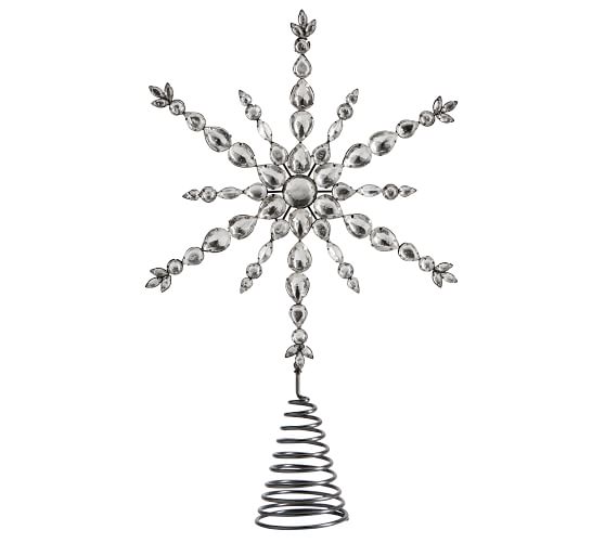 Jeweled Snowflake Tree Topper | Pottery Barn
