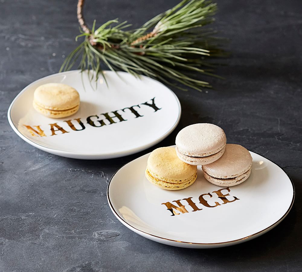 The Emily & Meritt Naughty & Nice Plates, Set of 2 | Pottery Barn