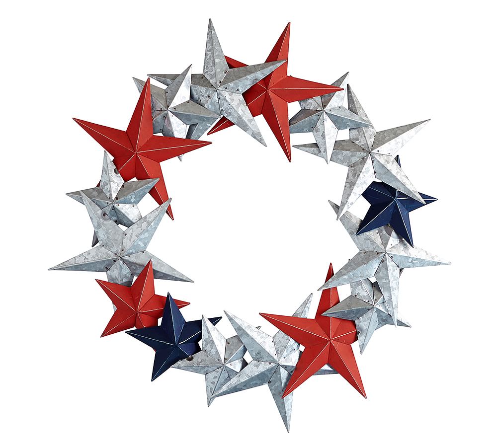 Americana Galvanized Metal Star Wreath | Pottery Barn