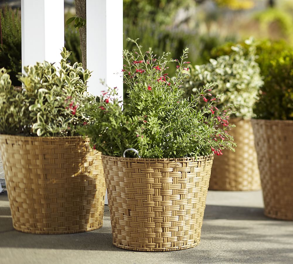 Glenwillow All-Weather Wicker Planters | Pottery Barn