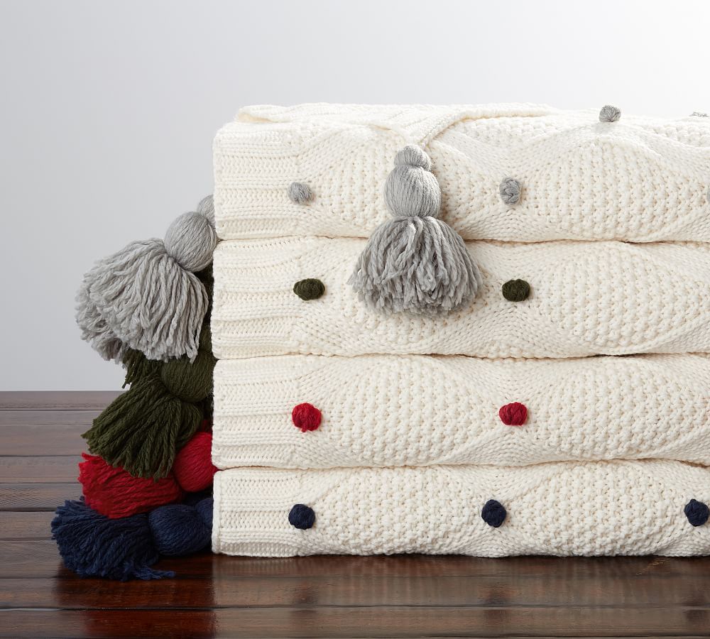 Bobble Knit Throw Blanket | Pottery Barn