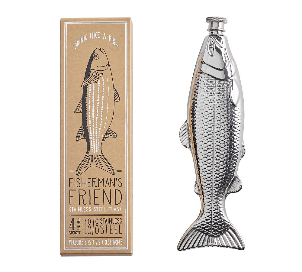 Fisherman's Friend Stainless Steel Flask | Pottery Barn