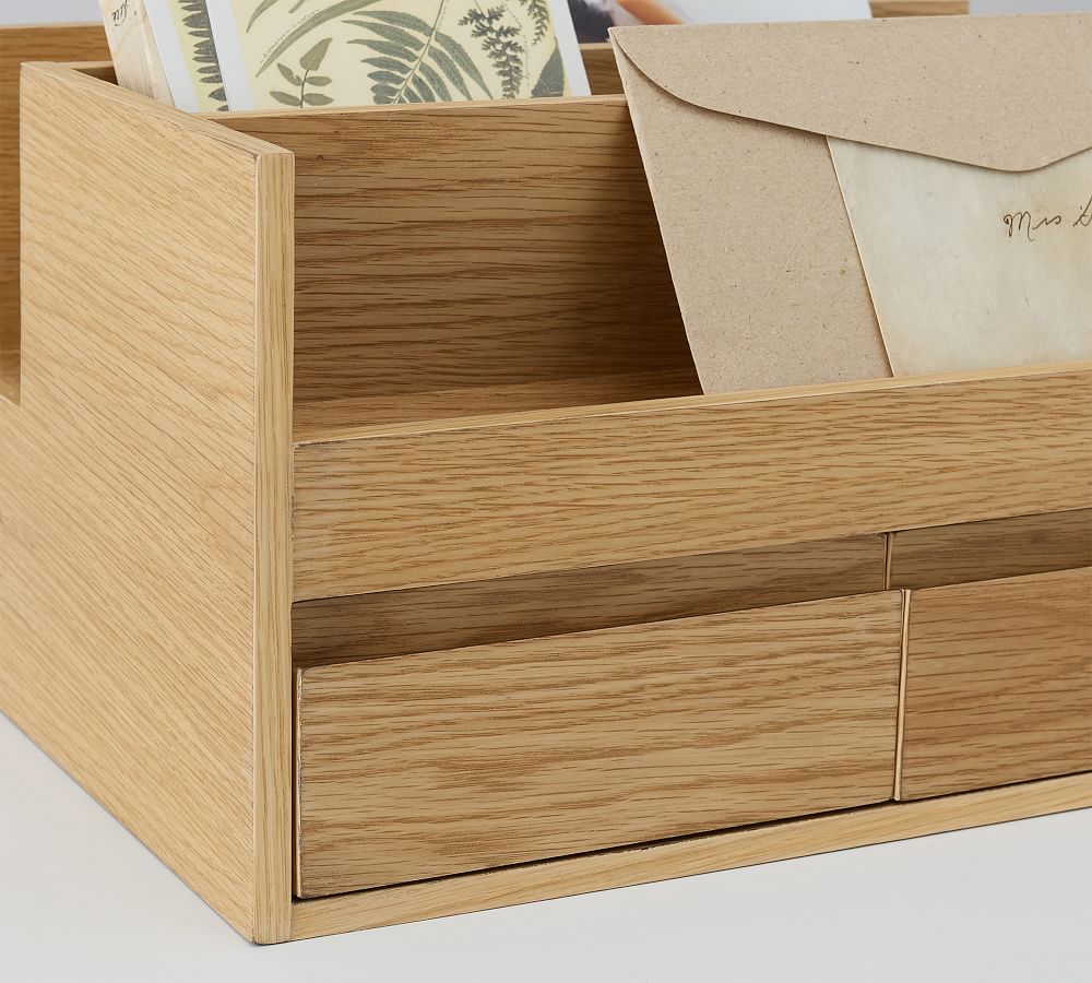 Folsom White Oak Desktop Organizer | Pottery Barn