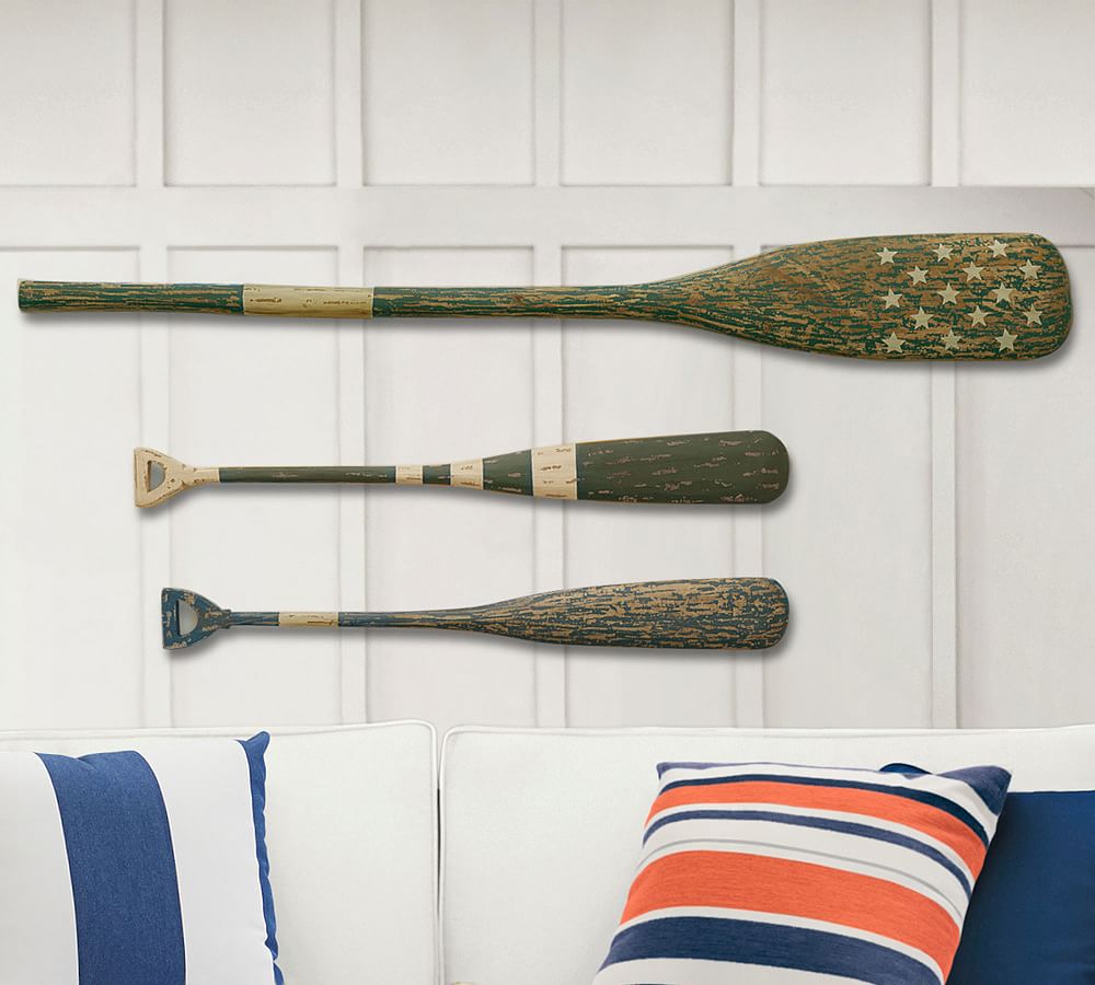 Hanging Wooden Oars - Set of 3 | Wall Decor | Pottery Barn