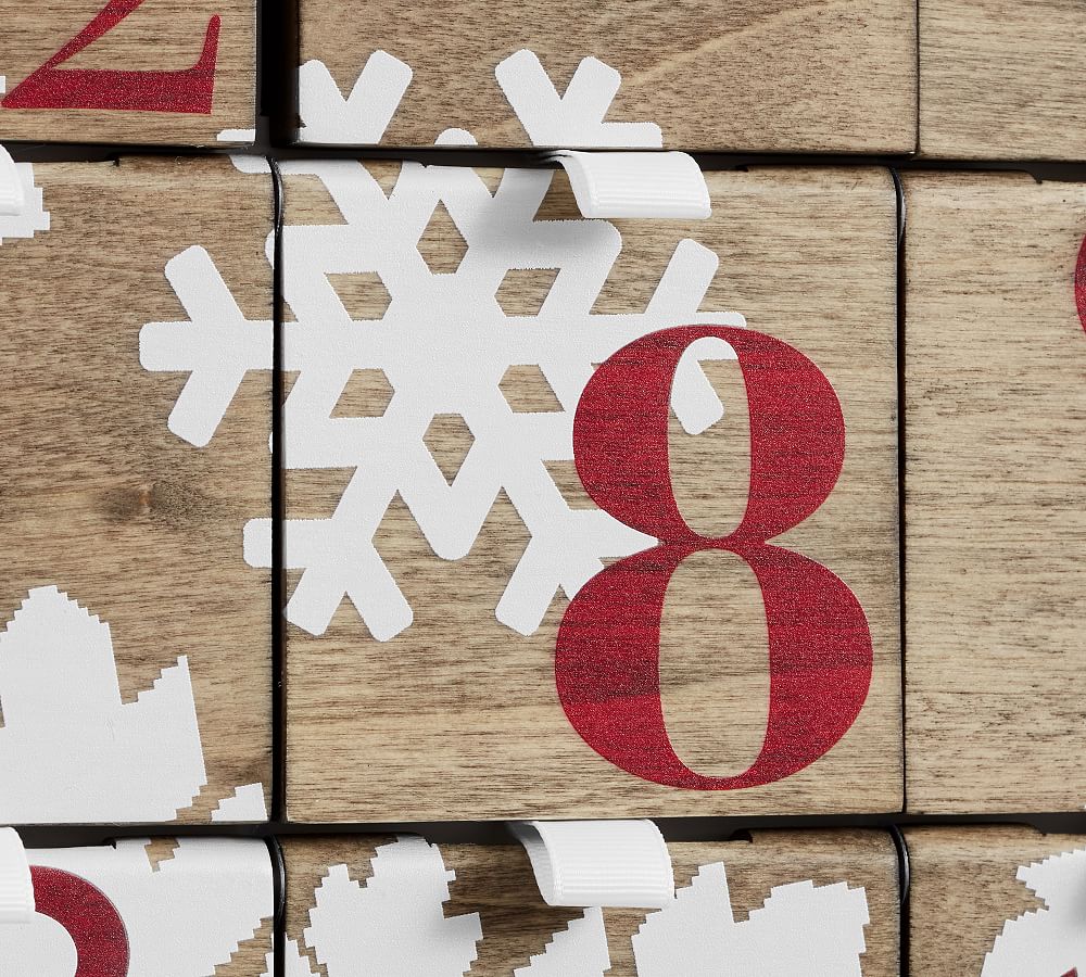 Snowflake Wood Advent Calendar | Pottery Barn
