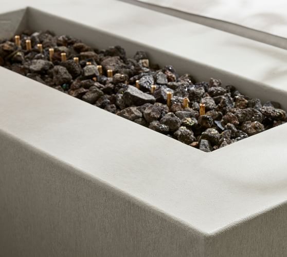 Arbor Concrete Rectangular Fire Pit Table | Pottery Barn