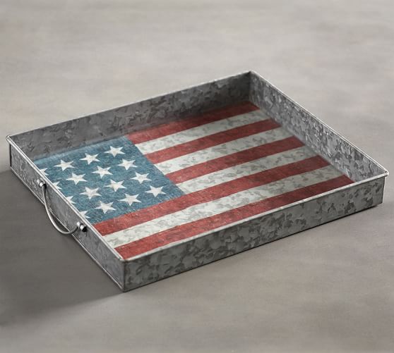 Galvanized Americana Serving Tray | Pottery Barn