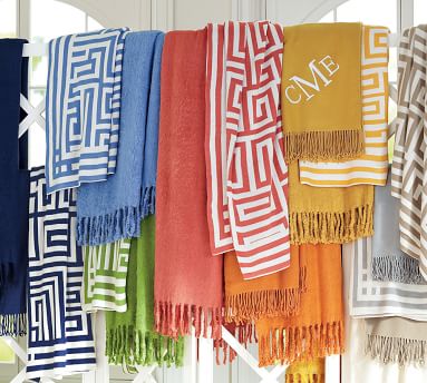 Greek Key Throw Blanket | Pottery Barn