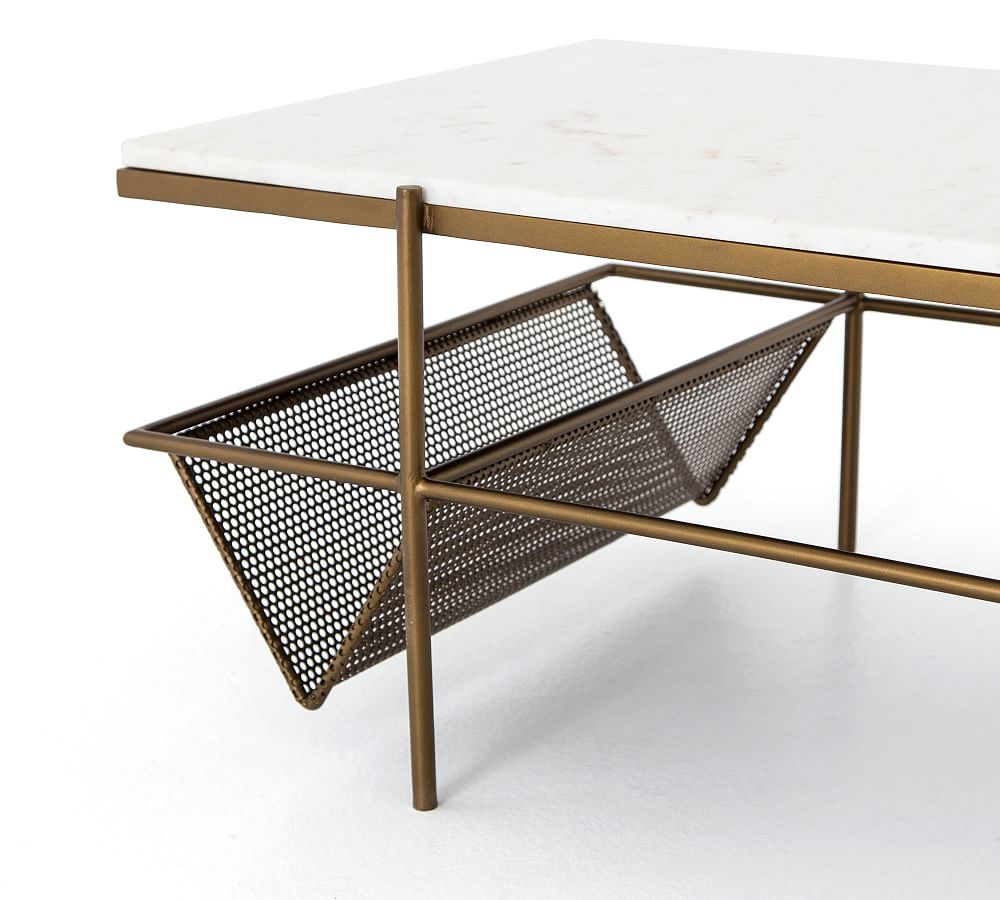 Jayden Rectangular Marble Coffee Table | Pottery Barn