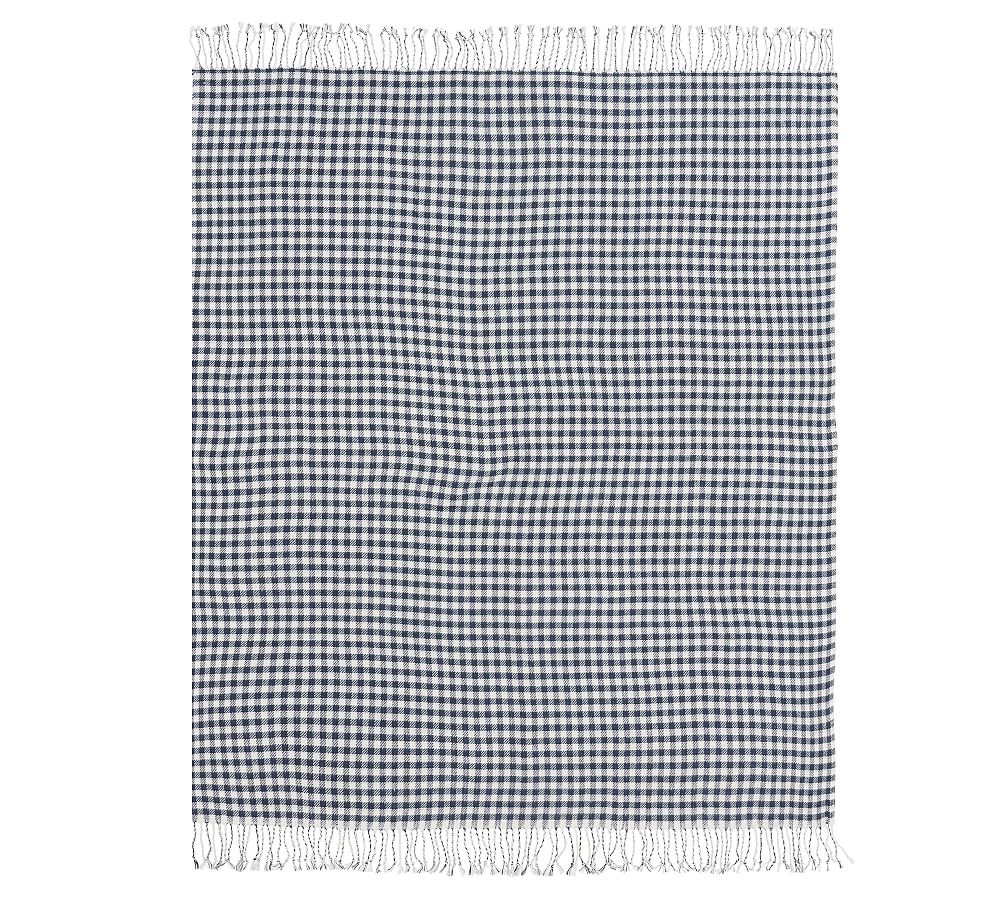 Gingham Stripe Reversible Throw Blanket | Pottery Barn