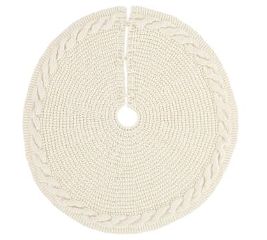 Chunky Cable Knit Tree Skirt | Pottery Barn