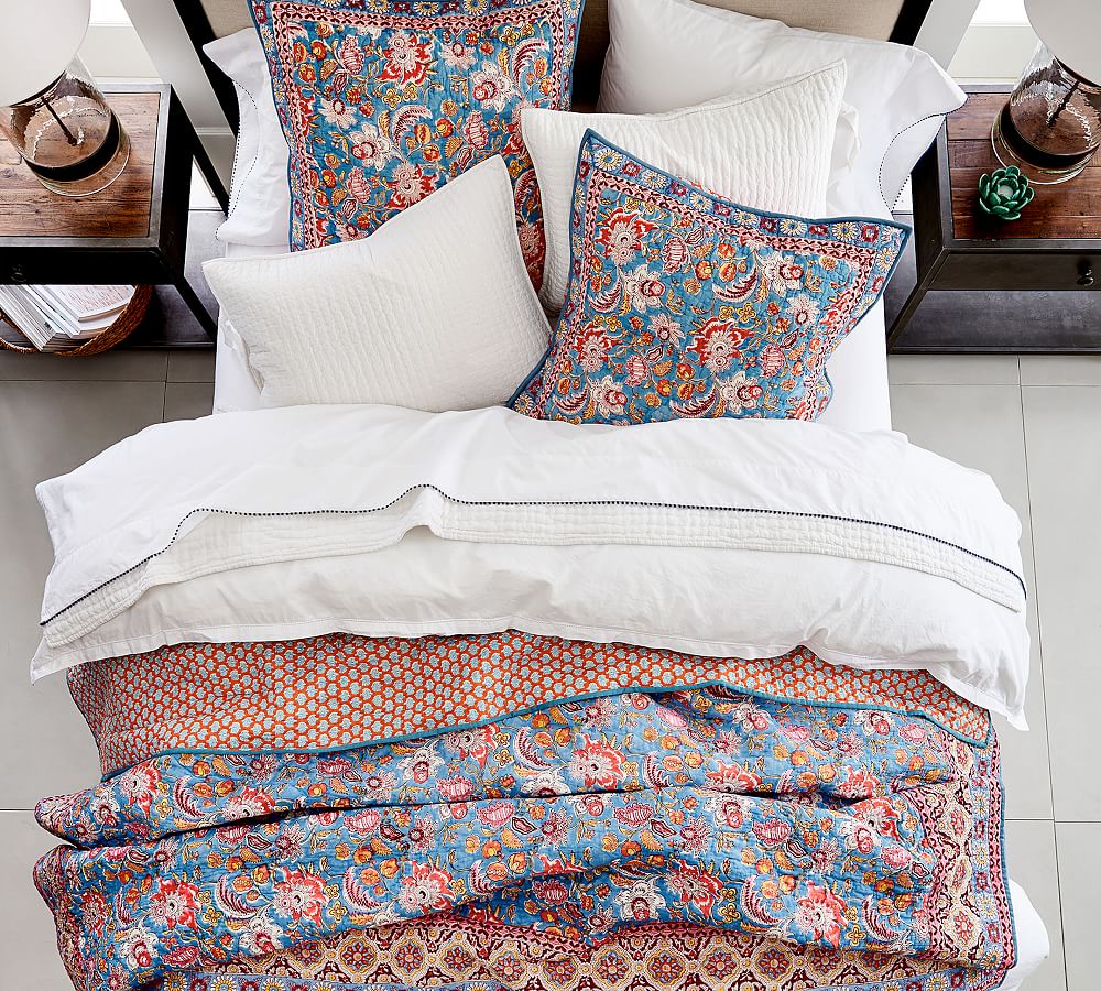 Nalini Reversible Block Print Pillow Sham | Pottery Barn