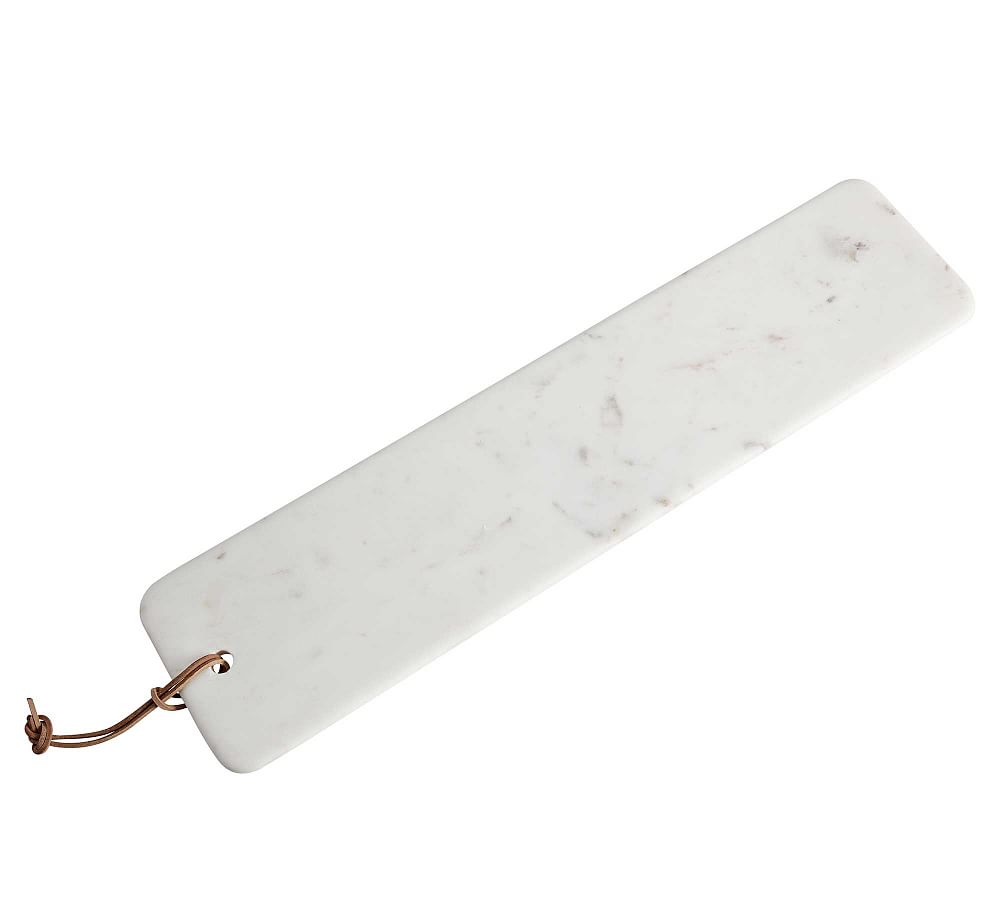 White Marble Cheese Board with Leather Loop | Pottery Barn
