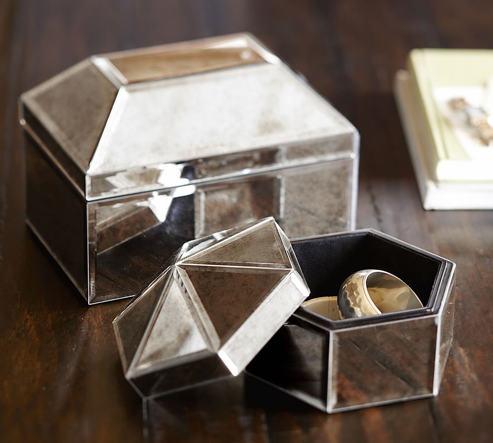 Antique Mirror Small Jewelry Box | Pottery Barn