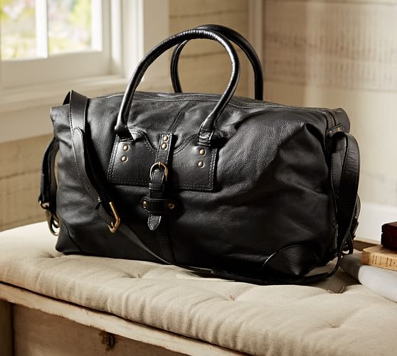 Pebble Leather Weekender Bag | Pottery Barn