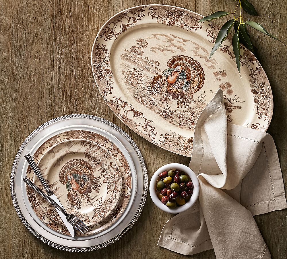 Traditional Turkey Salad Plate, Set of 4 | Pottery Barn