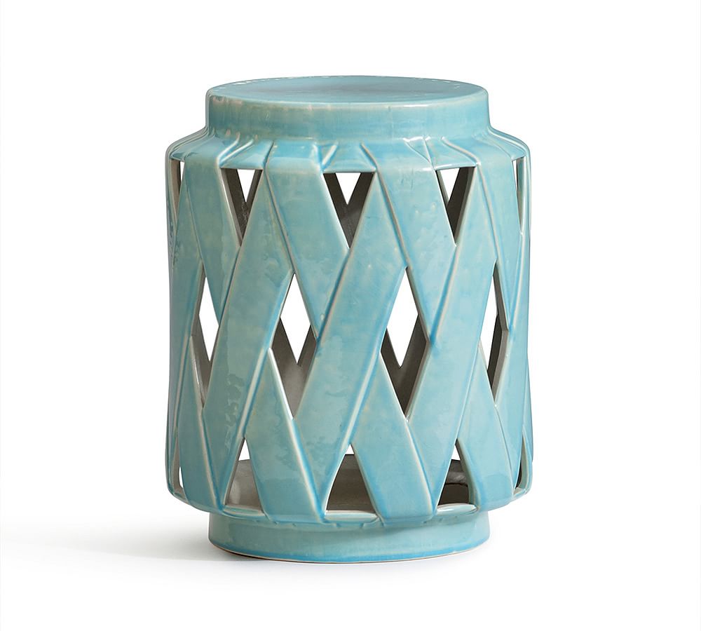Lattice Ceramic Outdoor Side Table | Pottery Barn