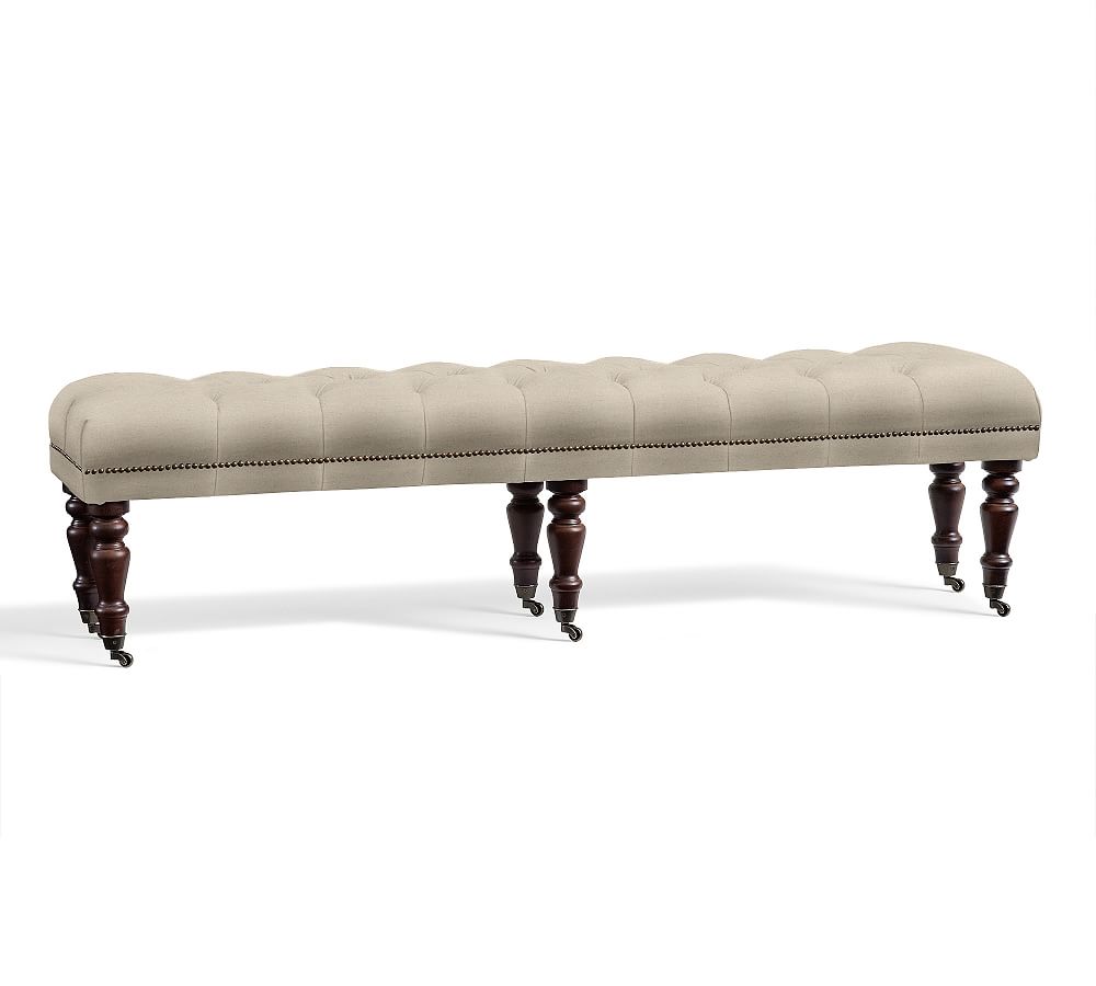 Raleigh Tufted Upholstered King Bench | Pottery Barn