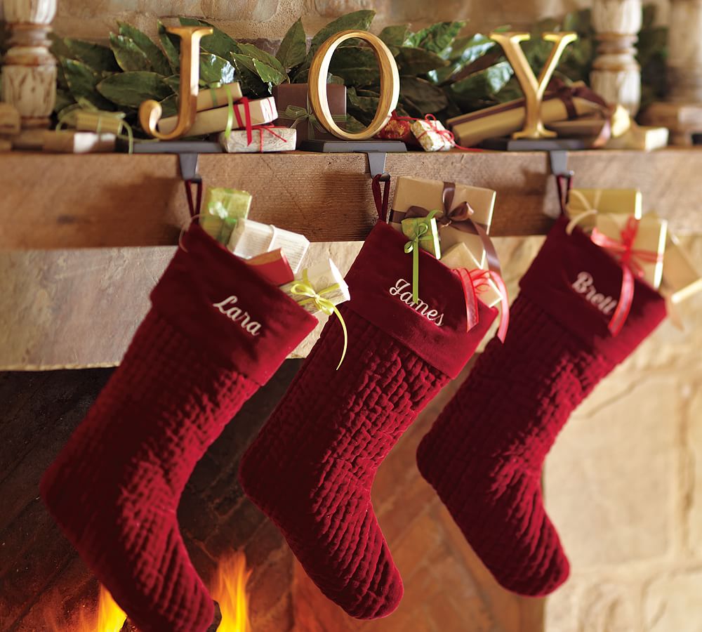 Gold Gilt Finish Word Stocking Holder | Pottery Barn