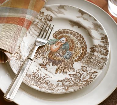 Traditional Turkey Salad Plate, Set of 4 | Pottery Barn