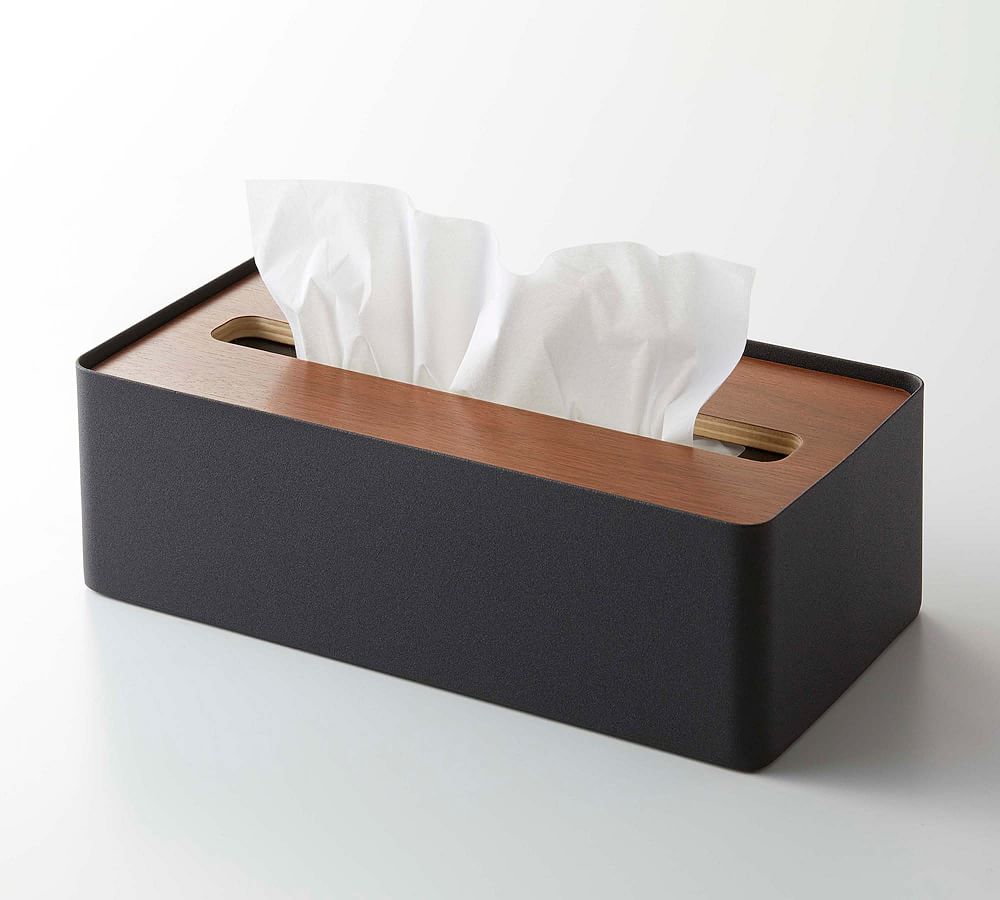 Yamazaki Wood Top Tissue Box Cover | Pottery Barn