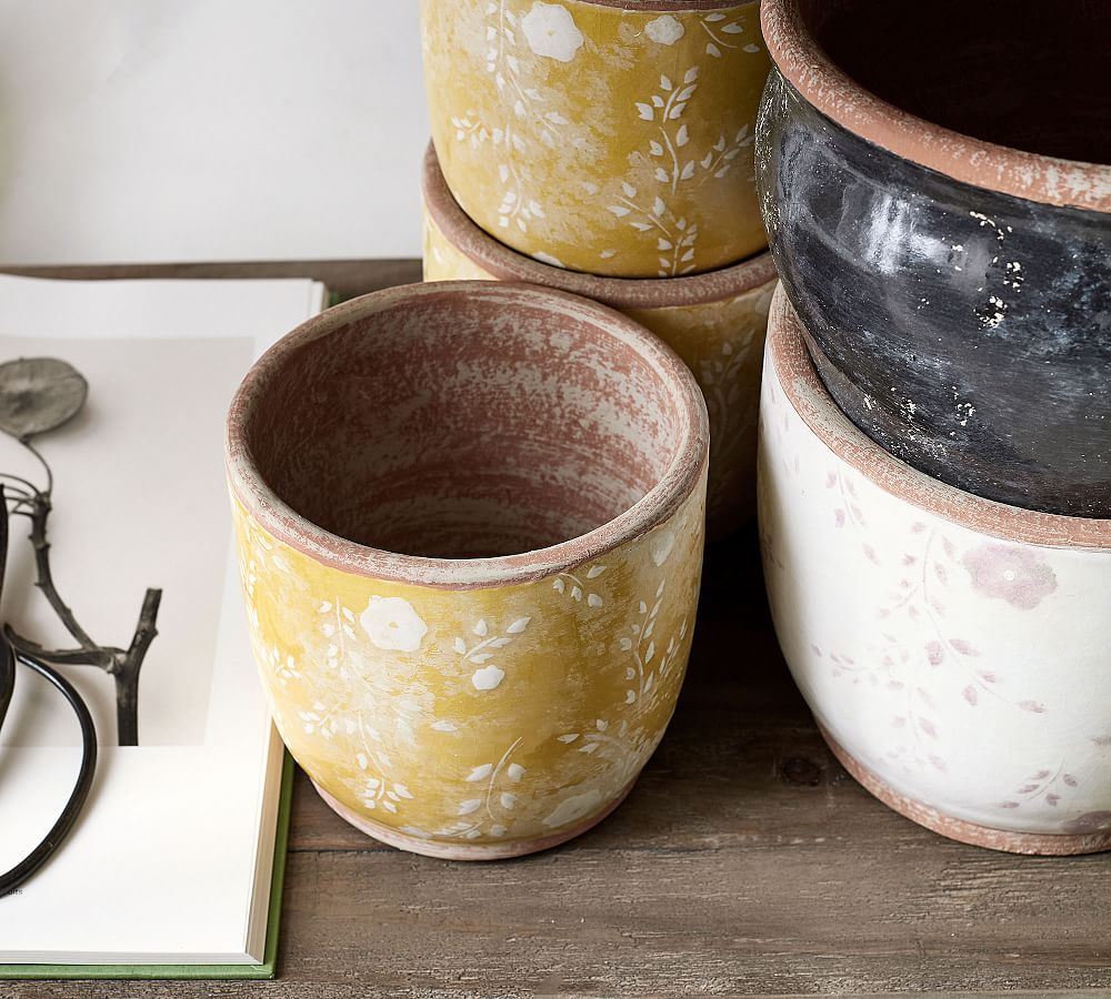 Ceramic Cachepot Collection - Floral | Pottery Barn