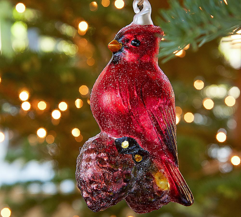 Red Glass Cardinal Christmas Ornament | Pottery Barn