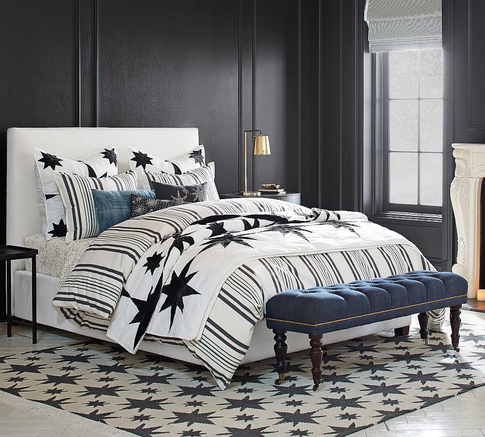 The Emily & Meritt Band Stripe Cotton Patterned Duvet Cover & Sham ...
